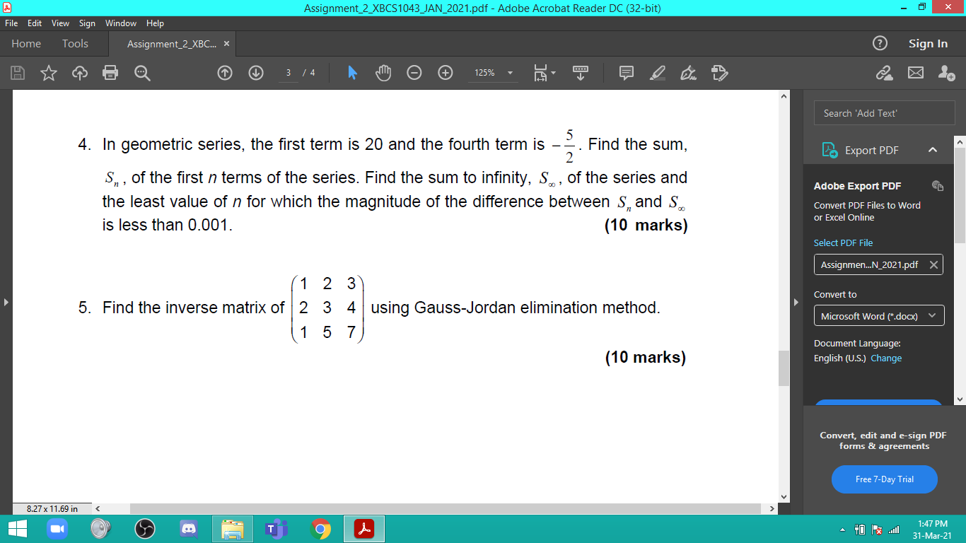 Solved Assignment_2_XBCS1043_JAN_2021.pdf - Adobe Acrobat | Chegg.com