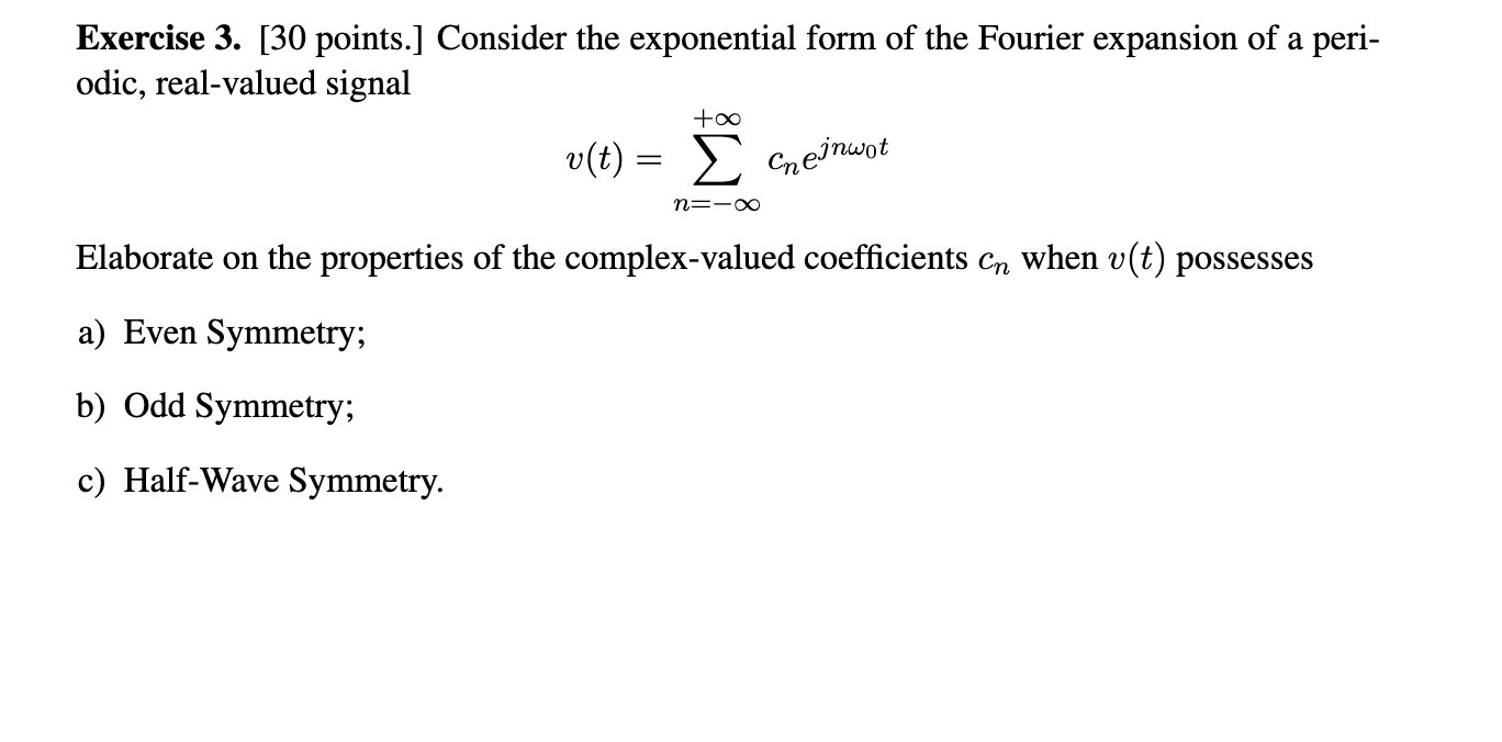 Solved Exercise 3. [30 points.] Consider the exponential | Chegg.com