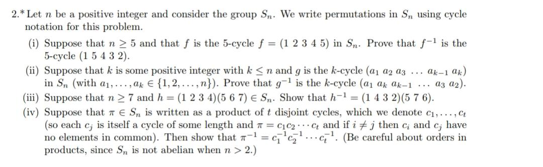 Solved 2 Let N Be A Positive Integer And Consider The 