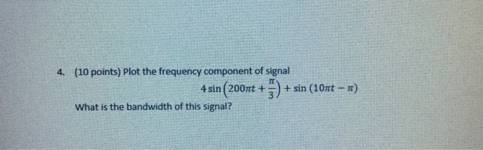 Solved Plot the frequency component of signal 4 sin (200 pi | Chegg.com