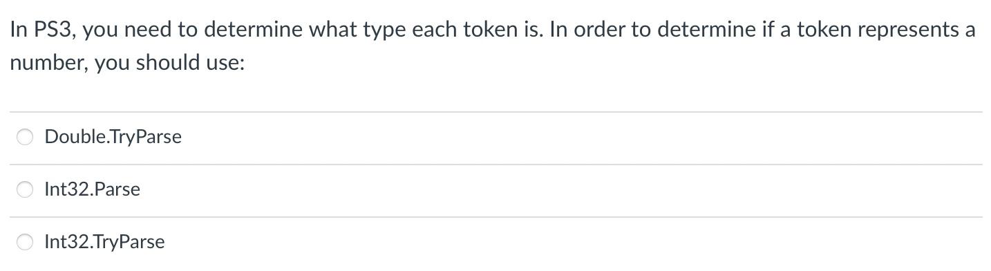 Solved In PS3, you need to determine what type each token | Chegg.com