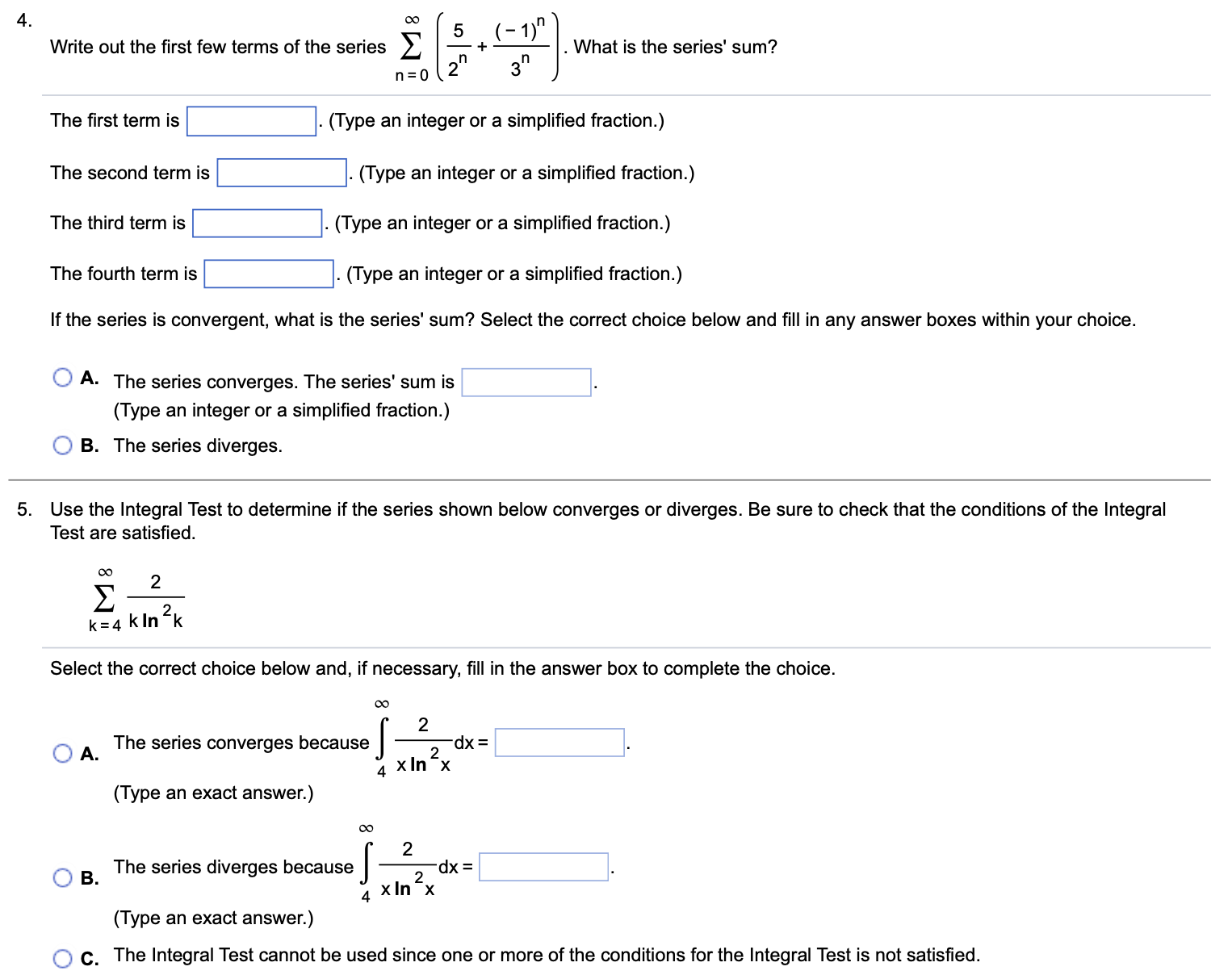 Solved Write out the first few terms of the series | Chegg.com