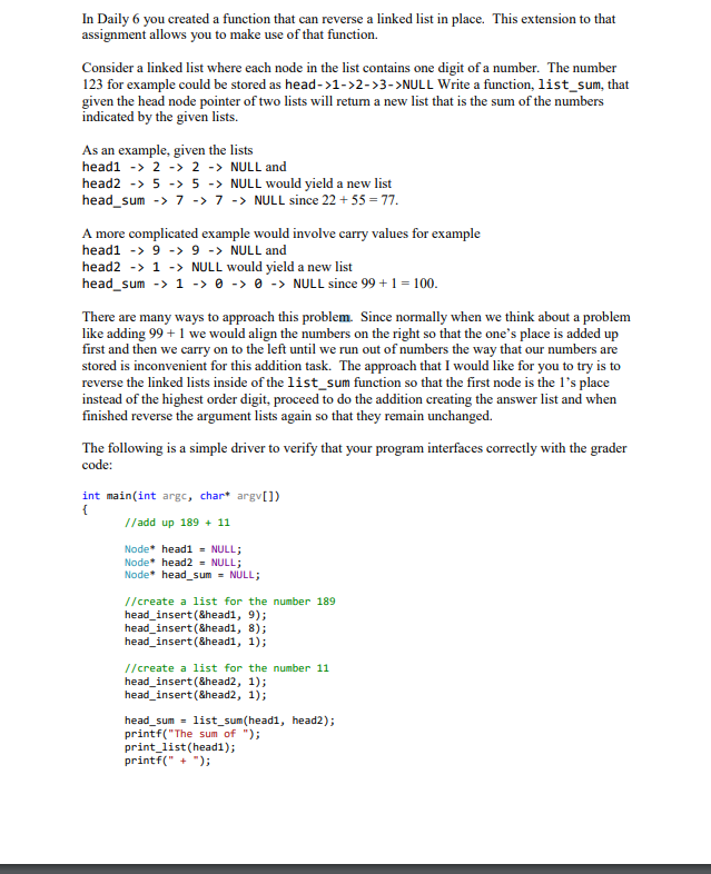 Solved a In Daily 6 you created a function that can reverse | Chegg.com