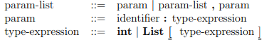 Solved param-list param param-list , param param identifier | Chegg.com