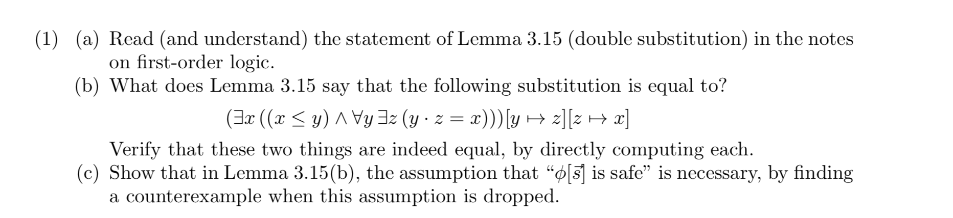 (1) (a) Read (and understand) the statement of Lemma | Chegg.com