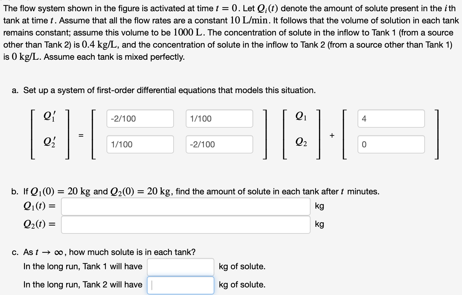 Solved by an EXPERT The flow system shown in ﻿the figure is ﻿activated ...