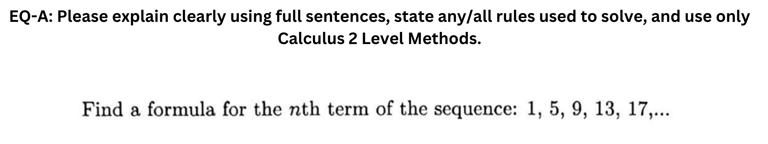 Solved EQ-A: Please explain clearly using full sentences, | Chegg.com