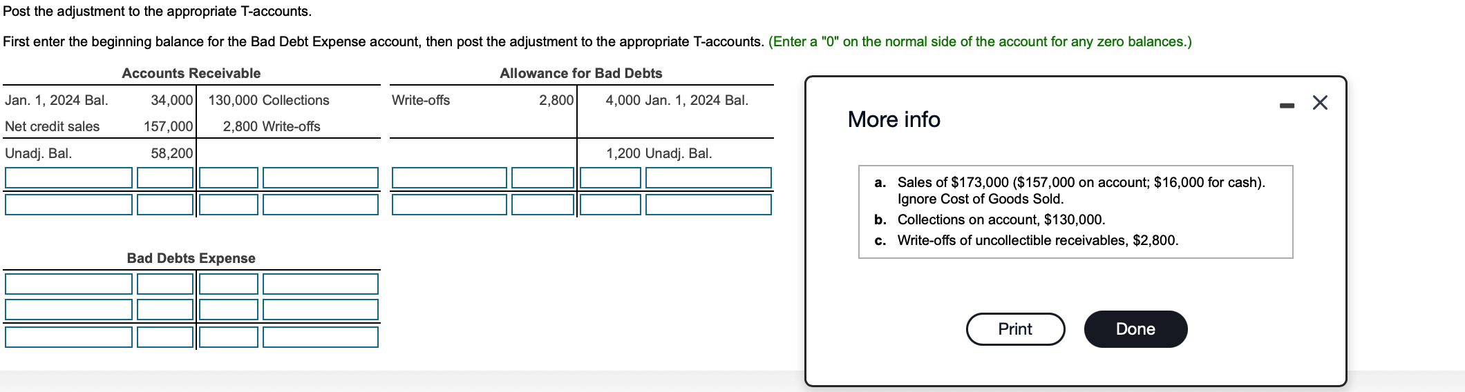 Solved Post the adjustment to the appropriate T-accounts. | Chegg.com