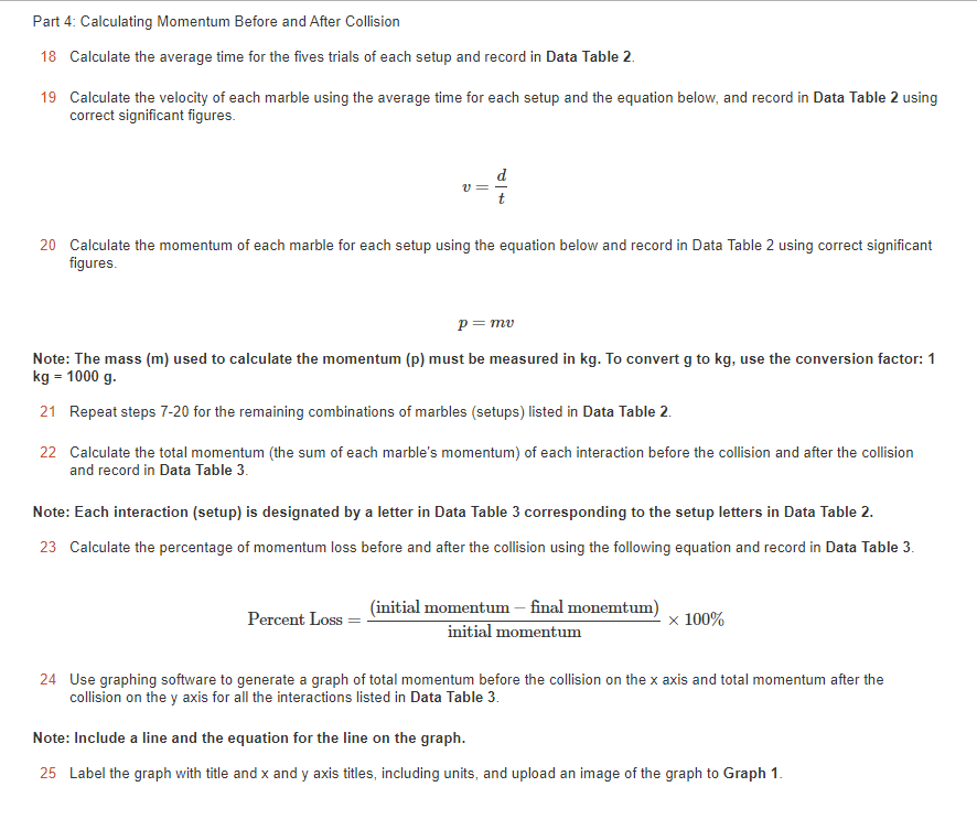 Solved Part 4: Calculating Momentum Before and After | Chegg.com