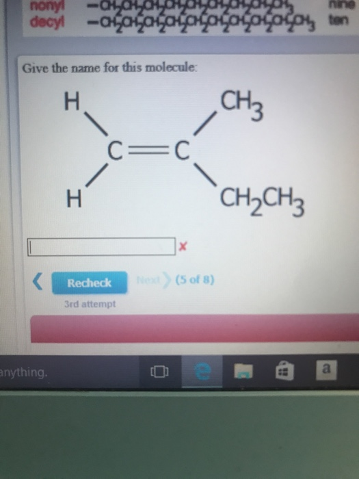 Solved nony - ten Give the name for this molecule 0% CH | Chegg.com