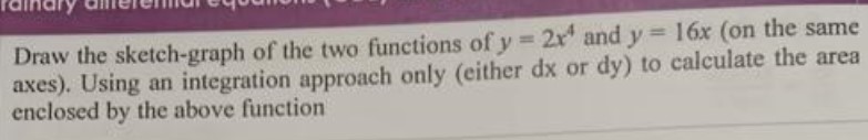 Solved Draw the sketch-graph of the two functions of y=2x4 | Chegg.com