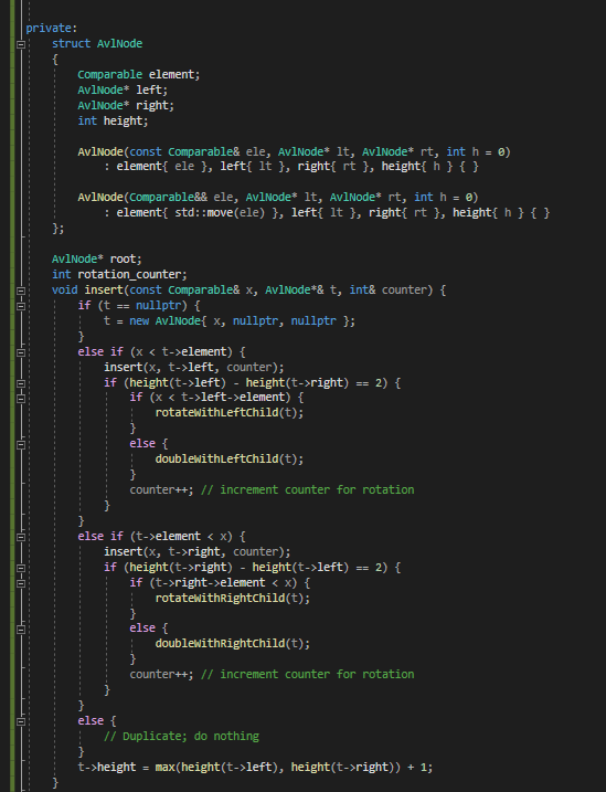 You need to check my implementation for AvlTree.h | Chegg.com