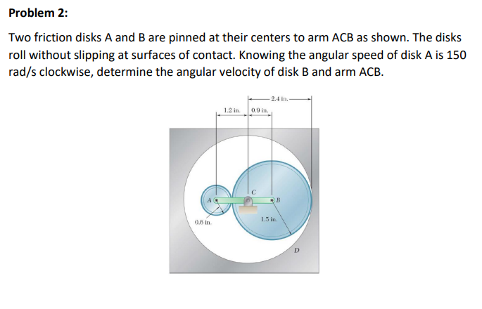 Solved Problem 2: Two friction disks A and B are pinned at | Chegg.com