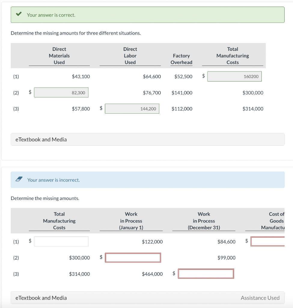 Your answer is correct. Determine the missing amounts | Chegg.com