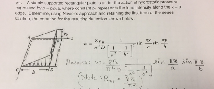 Solved #4. A simply supported rectangular plate is under the | Chegg.com