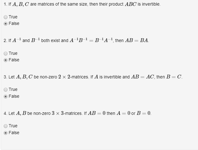 Solved 1 If A B C Are Matrices Of The Same Size Then