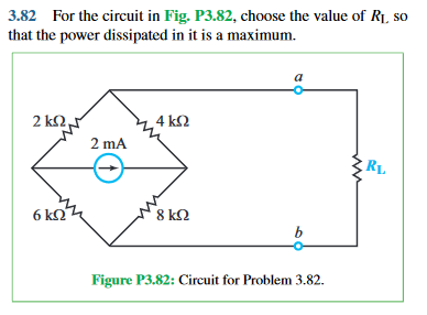 Solved 3.82 For the circuit in Fig. P3.82, choose the value | Chegg.com