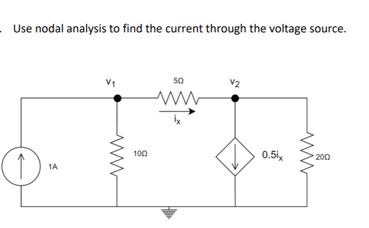 Solved Use nodal analysis to find the current through the | Chegg.com