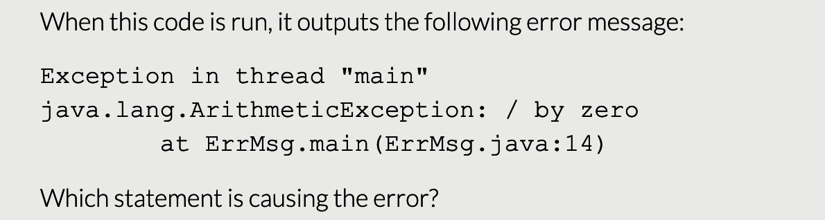 Solved When this code is run, it outputs the following error | Chegg.com