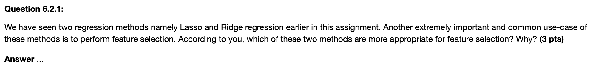 Solved We have seen two regression methods namely Lasso and | Chegg.com