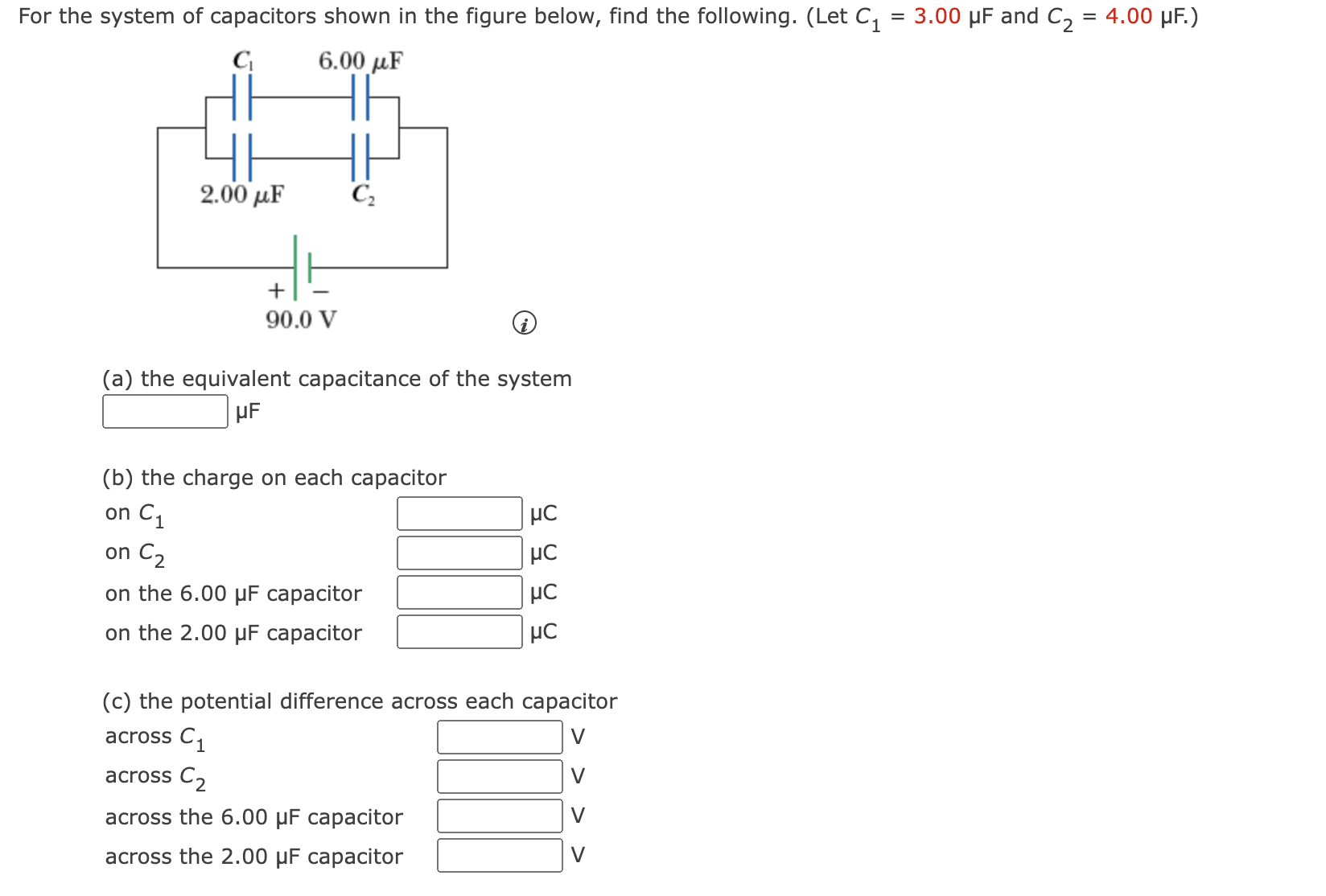 Solved For the system of capacitors shown in the figure | Chegg.com