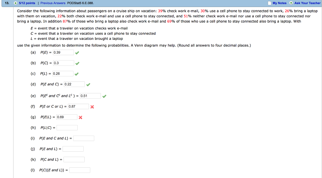Solved 13. 5/12 points | Previous Answers PODStat5 6.E.088. | Chegg.com