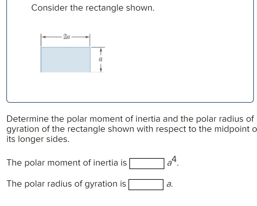 Solved Consider the rectangle shown.Determine the polar | Chegg.com