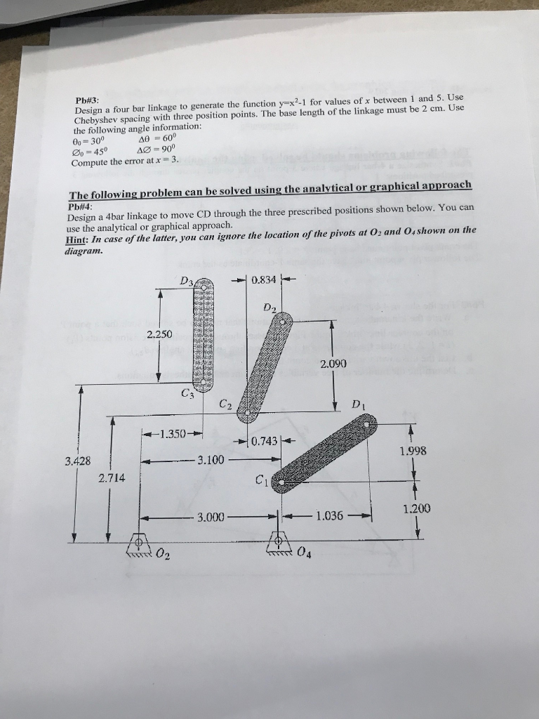 Solved Pb#3: Design a four bar linkage to generate the | Chegg.com