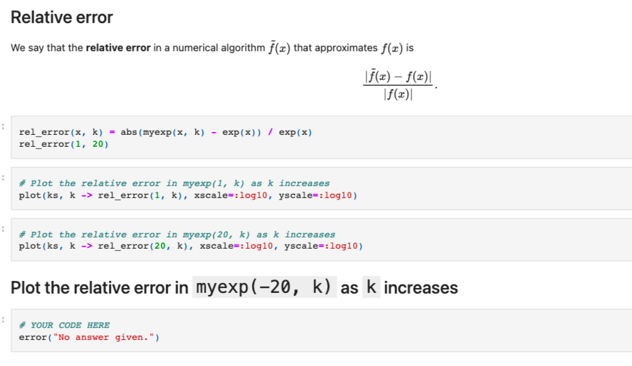Solved Relative error We say that the relative error in a | Chegg.com
