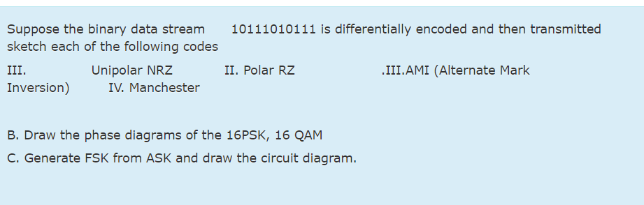 Solved 10111010111 is differentially encoded and then | Chegg.com