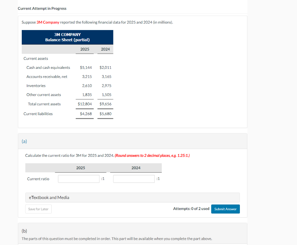 Solved Current Attempt in Progress Suppose 3M Company | Chegg.com
