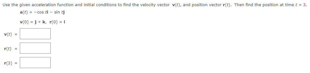 Solved Use the given acceleration function and initial | Chegg.com
