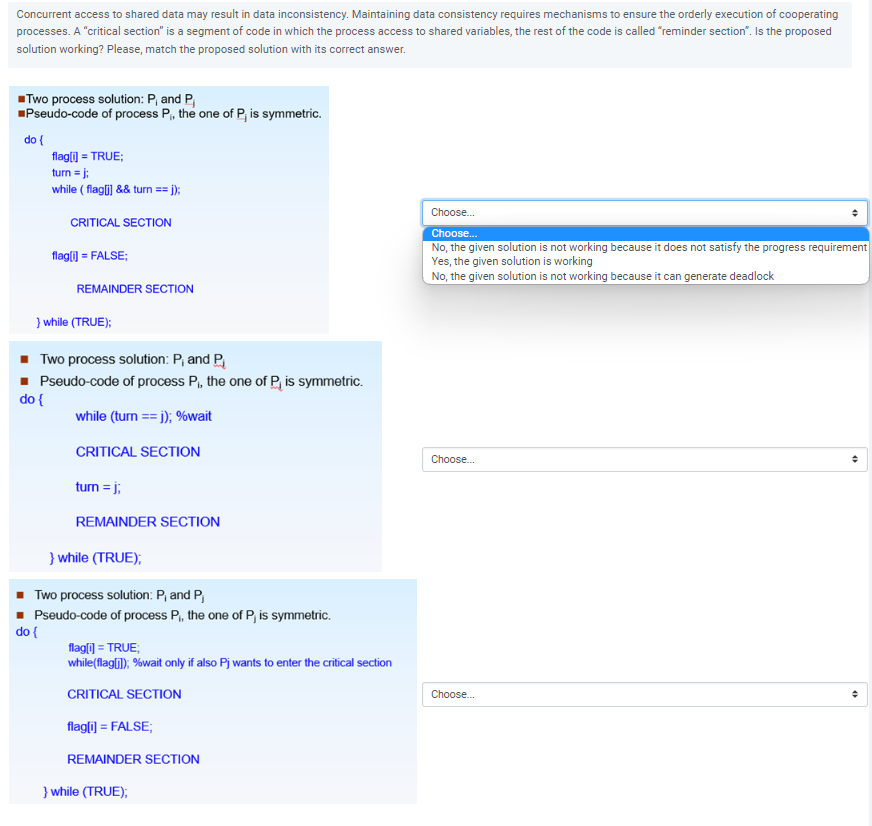Solved Concurrent access to shared data may result in data | Chegg.com