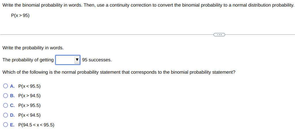 Solved Write the binomial probability in words. Then, use a | Chegg.com