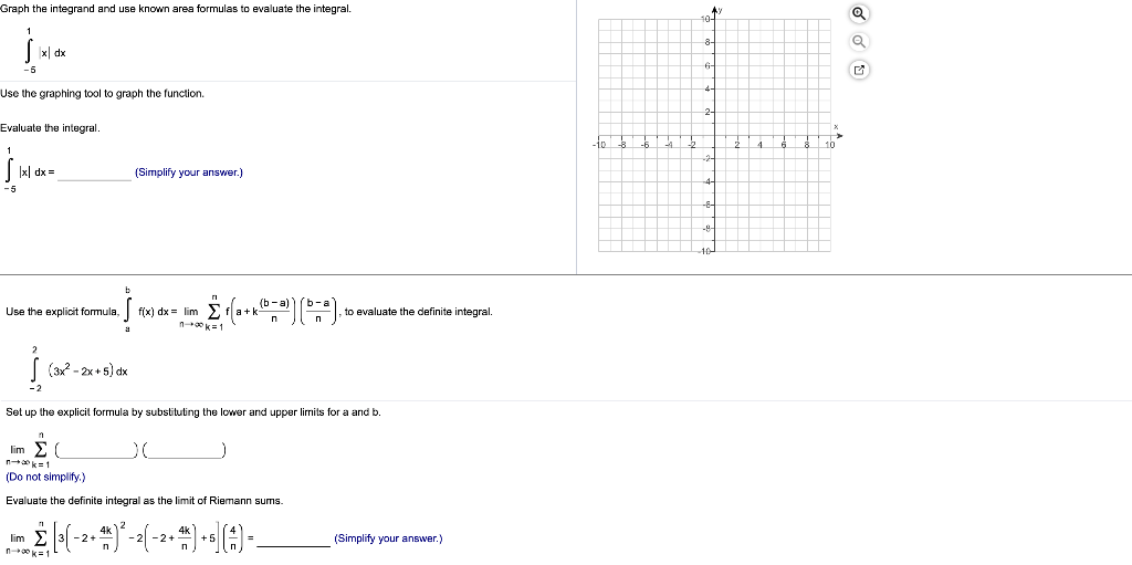 Solved Graph the integrand and use known area formulas to | Chegg.com