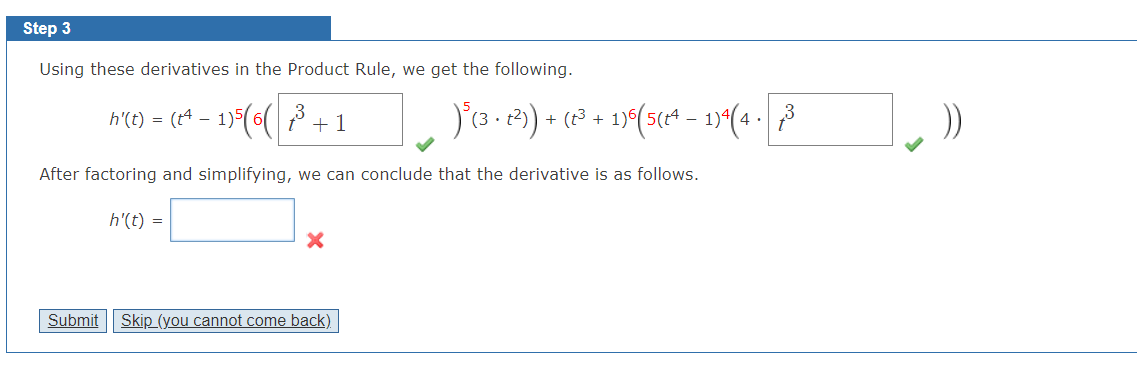 Solved Using these derivatives in the Product Rule, we get | Chegg.com