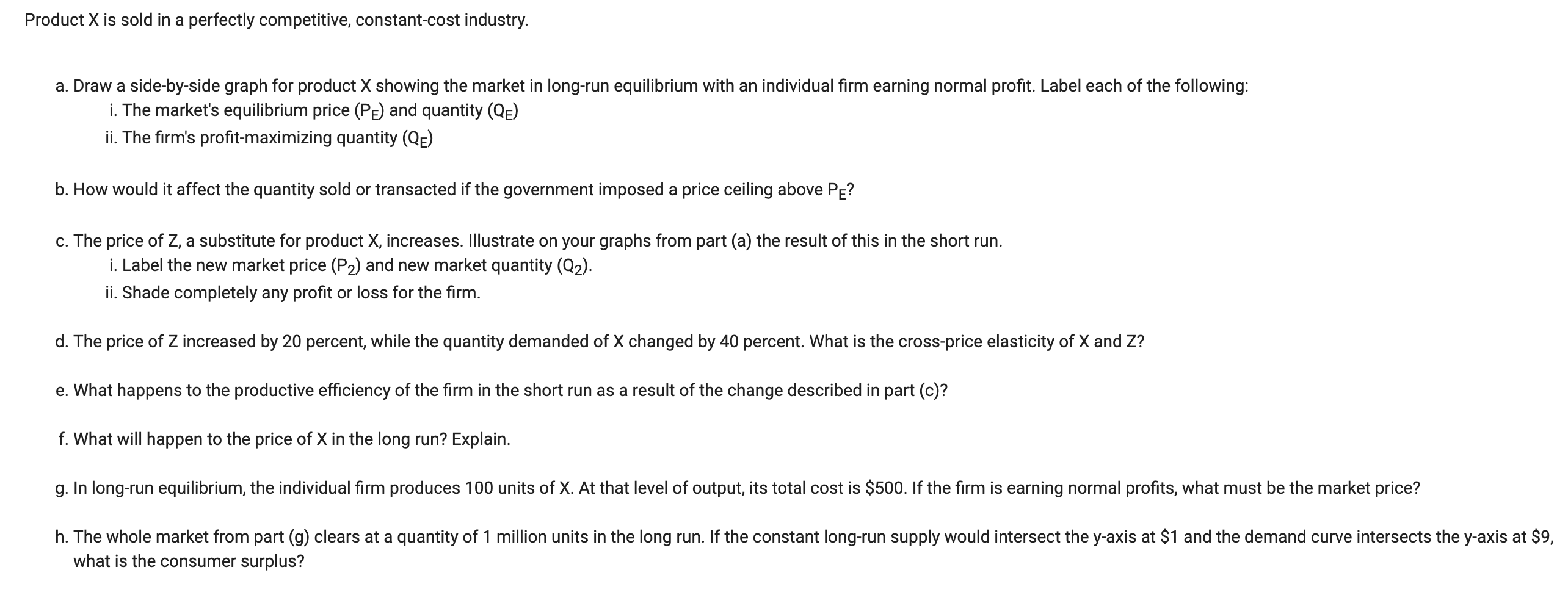Solved a. Draw a side-by-side graph for product X showing | Chegg.com