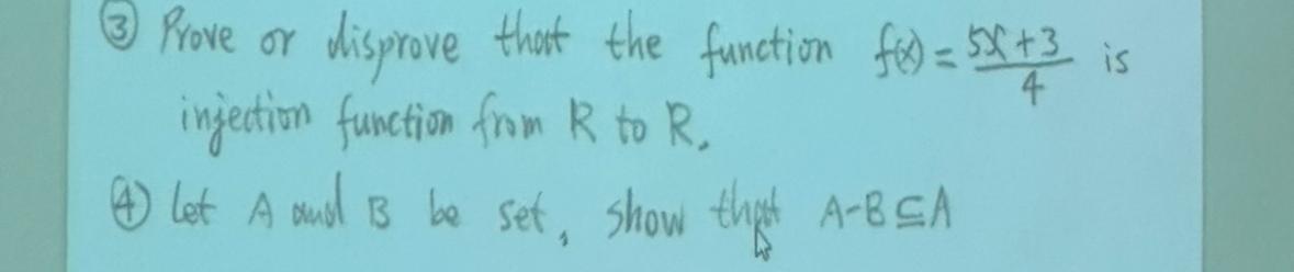 Solved (3) Prove or disprove that the function f(x)=45x+3 is | Chegg.com