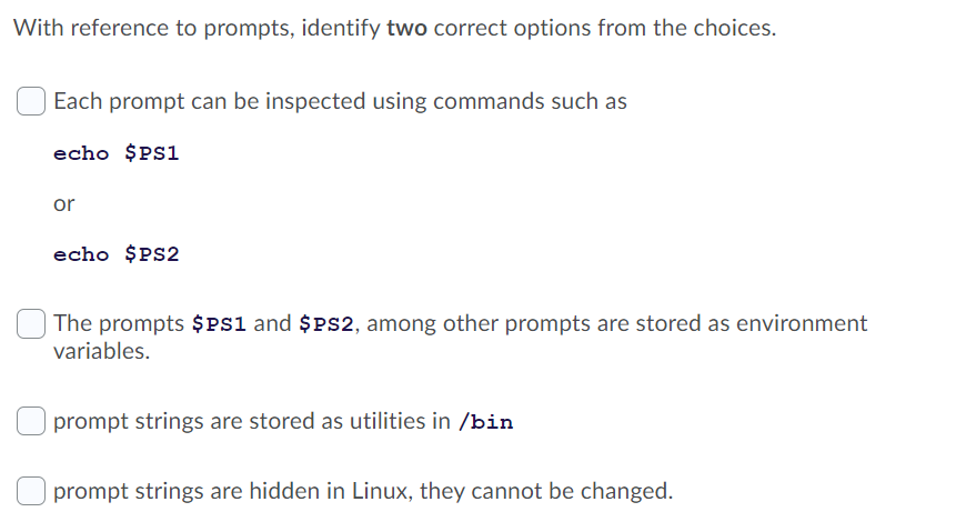 Solved With reference to prompts, identify two correct | Chegg.com