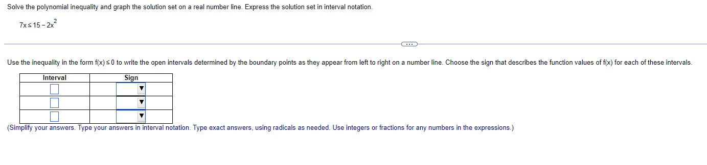 Solved Solve the polynomial inequality and graph the | Chegg.com