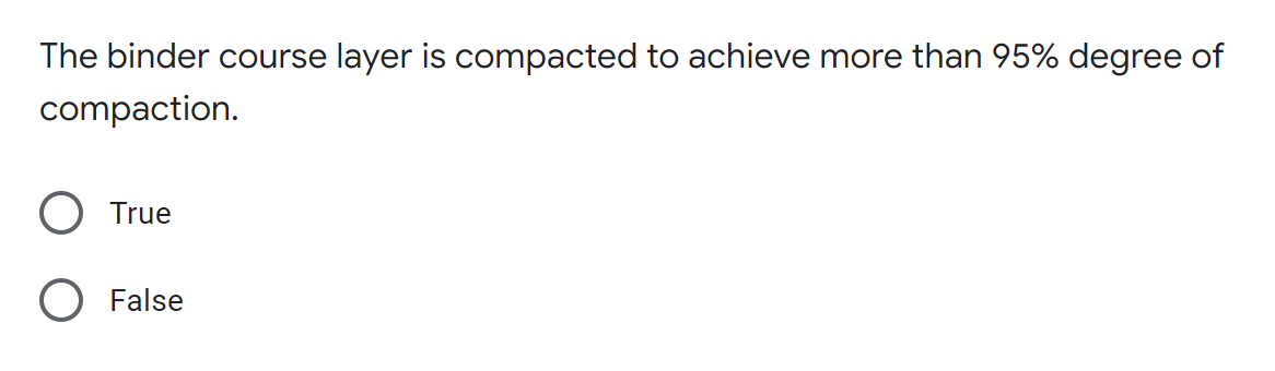 Solved The binder course layer is compacted to achieve more | Chegg.com