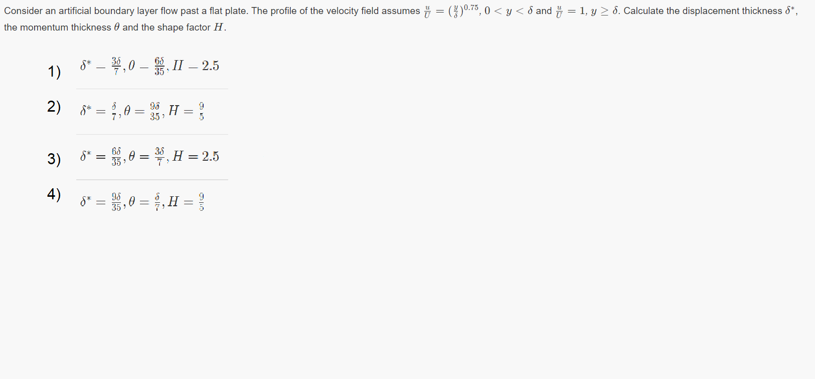 Solved Consider an artificial boundary layer flow past a | Chegg.com