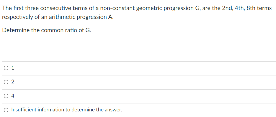 Solved The first three consecutive terms of a non-constant | Chegg.com