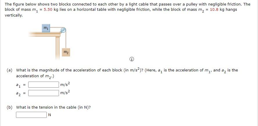 Solved The figure below shows two blocks connected to each | Chegg.com
