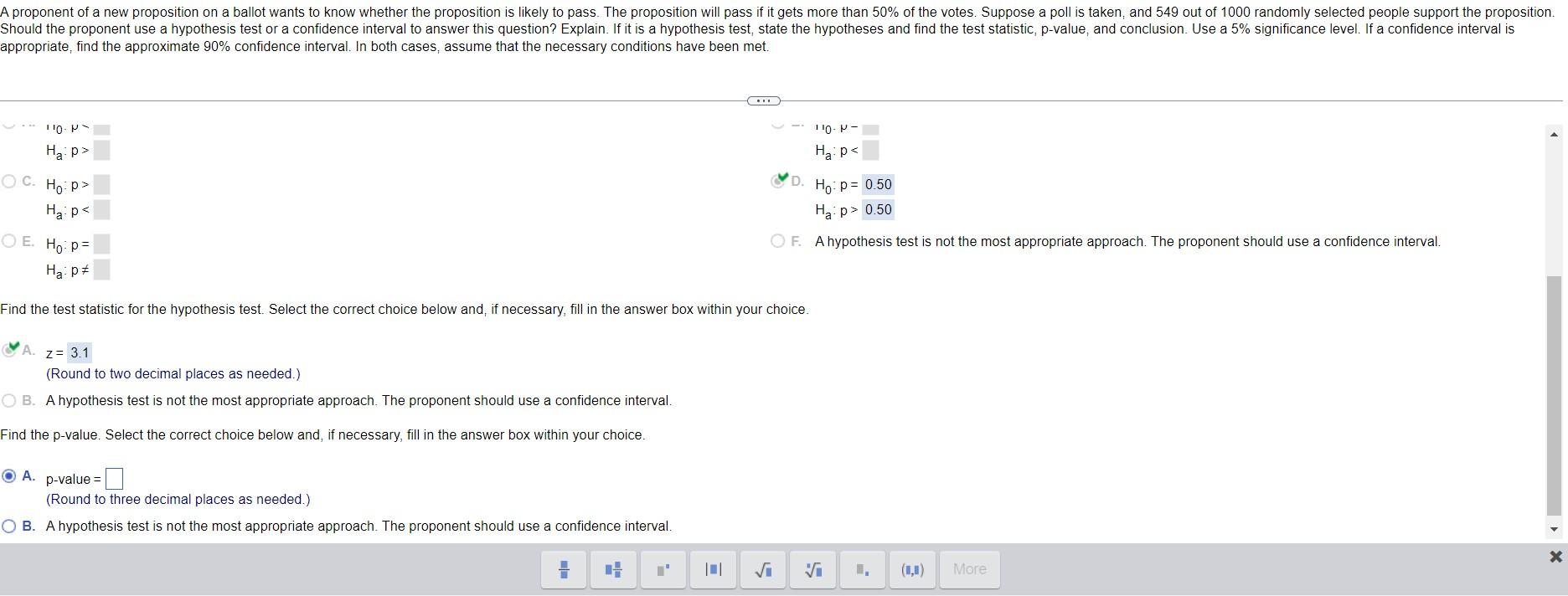 Solved A proponent of a new proposition on a ballot wants to | Chegg.com