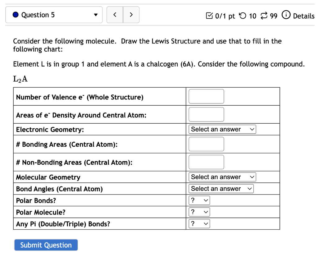 Solved Consider the following molecule. Draw the Lewis | Chegg.com
