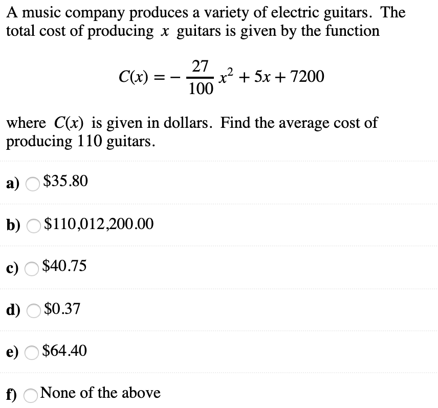Solved A music company produces a variety of electric | Chegg.com