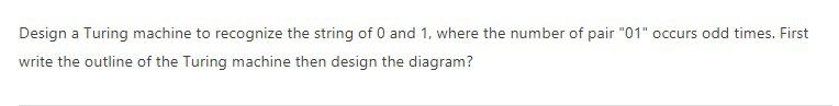 Solved Design a Turing machine to recognize the string of 0 | Chegg.com