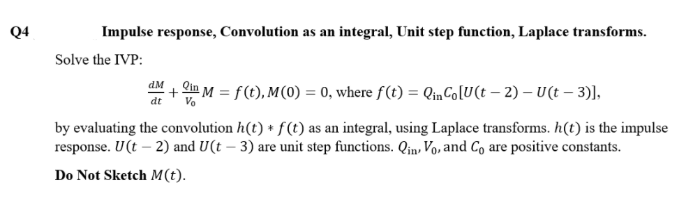 Solved Q4 Impulse response, Convolution as an integral, Unit | Chegg.com