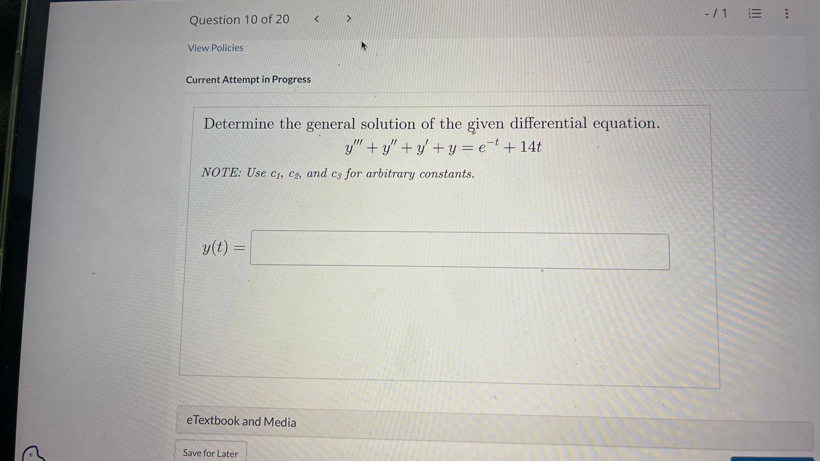 Current Attempt in Progress Determine the general | Chegg.com